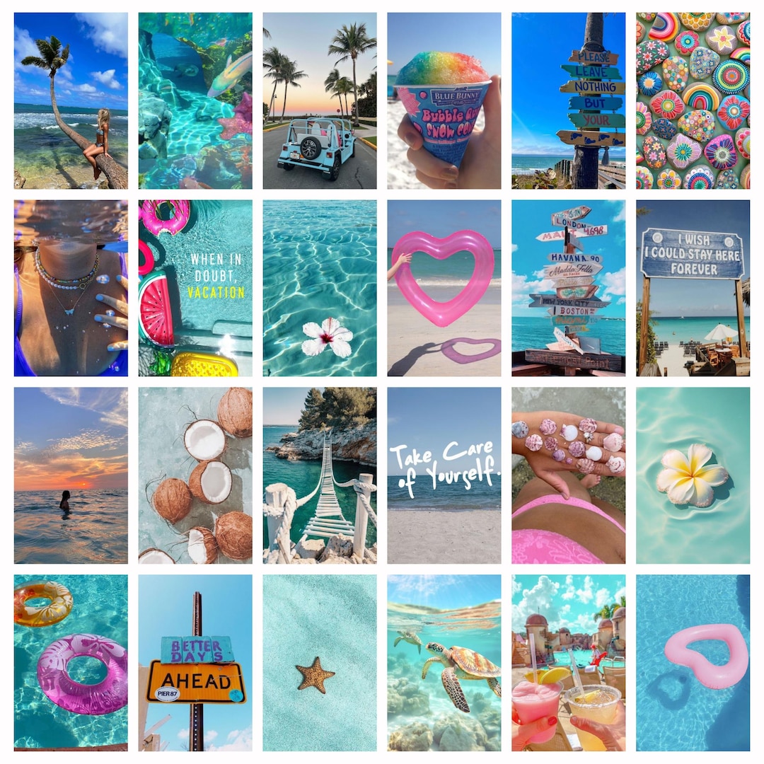 Beach Collage Kit: Coastal Summer Photo Prints (digital Download) - Etsy