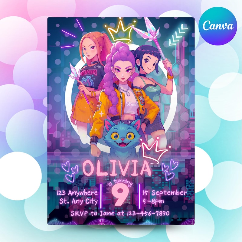 Kpop Demon Hunters Bday Card - Etsy