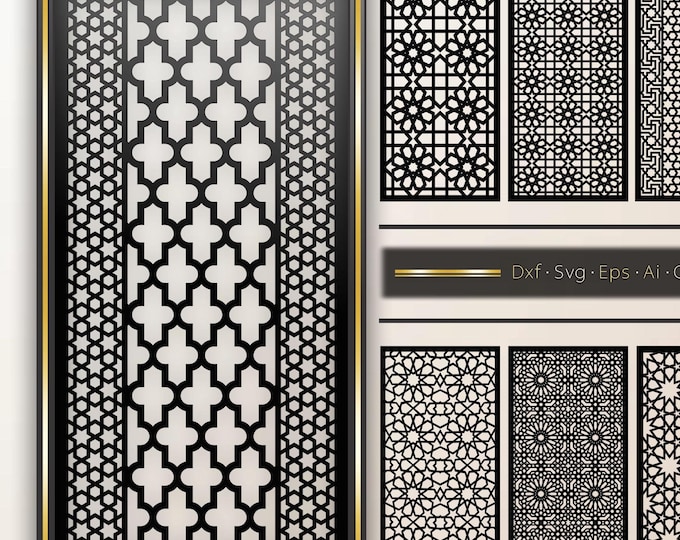 Morocco Geometric Laser Cutting Templates, Digital Pattern Set. Cnc ...