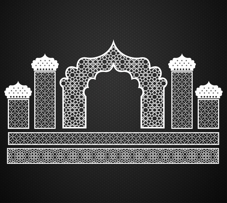 Arabesque Wedding Arch SVG | Moroccan CNC Laser Cut File | Islamic Arch ...