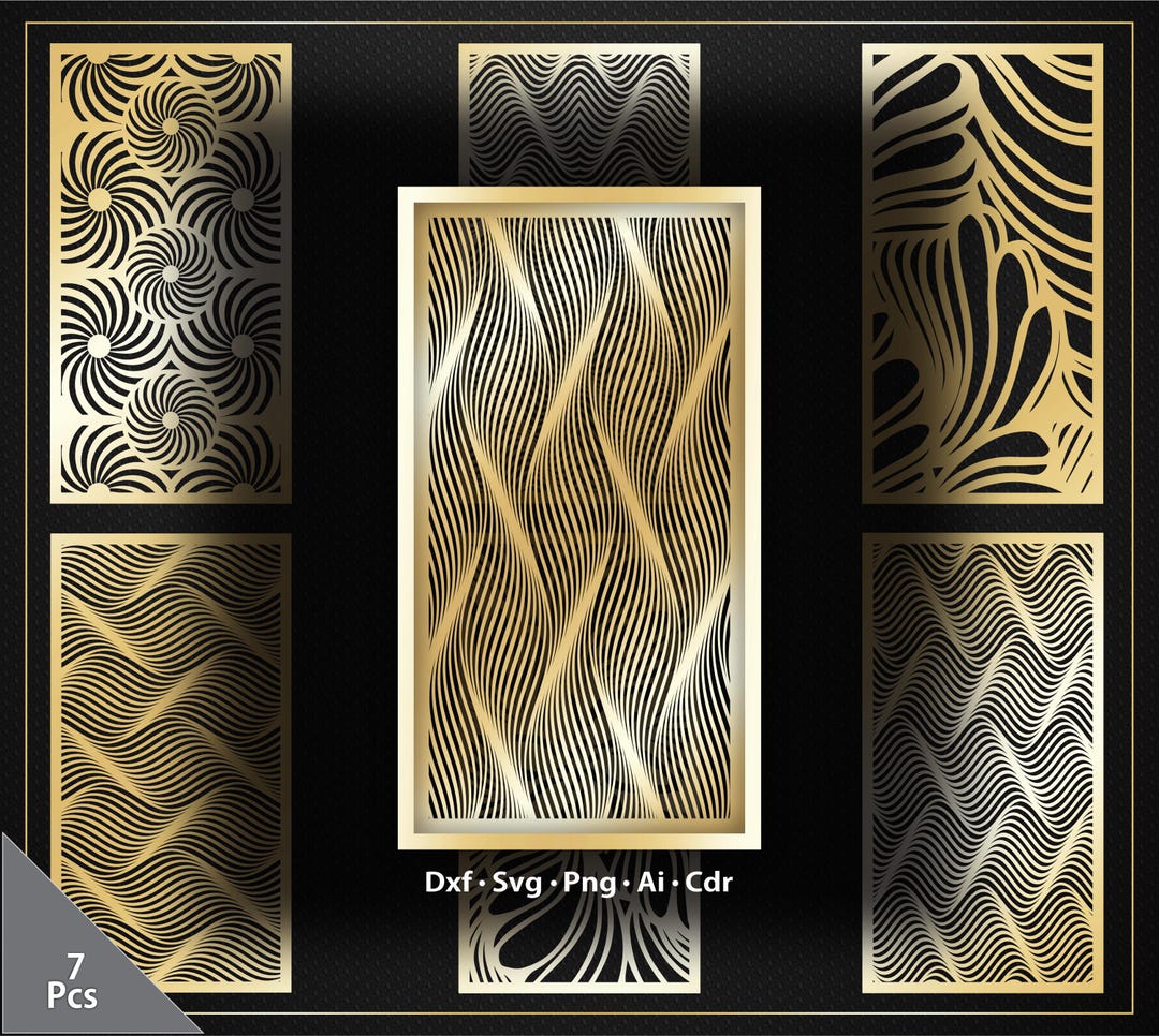 Abstract Wave Decorative Panels | CNC Laser Cut Files (digital Product ...