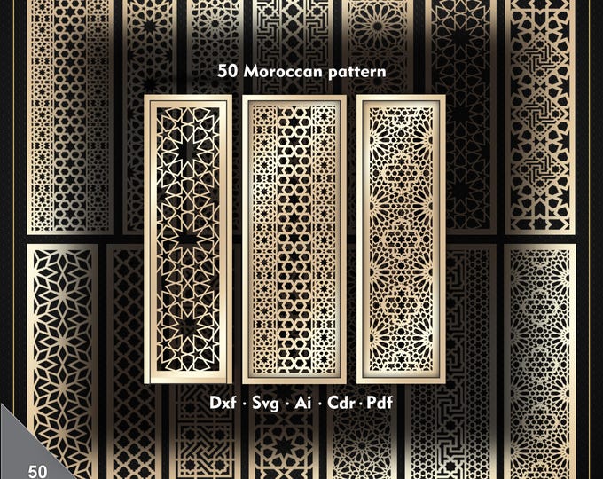 Morocco Geometric Laser Cutting Templates, Digital Pattern Set. Cnc ...