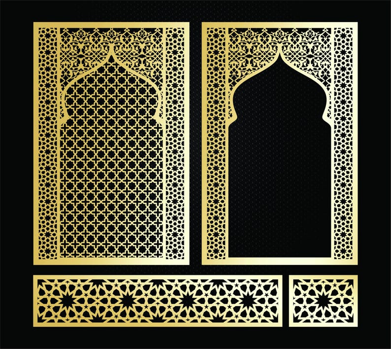 7 Islamic Moroccan Mihrab Window Panels | Dxf Svg Png Laser Cut and CNC ...