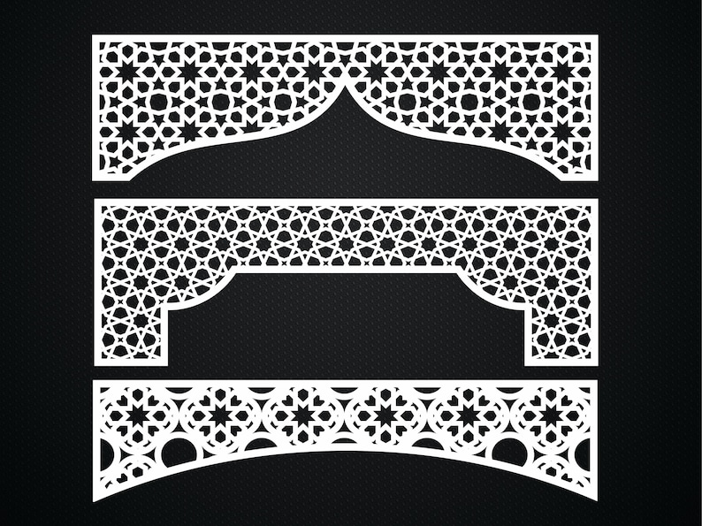 15 Moroccan Arch SVG DXF, Laser Cut CNC Islamic Panel Designs (digital ...