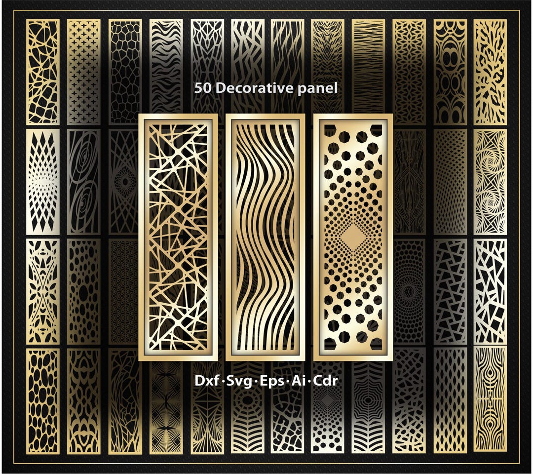 50 Modern Geometric Decorative Panels | Abstract Laser Cut Screens DXF ...