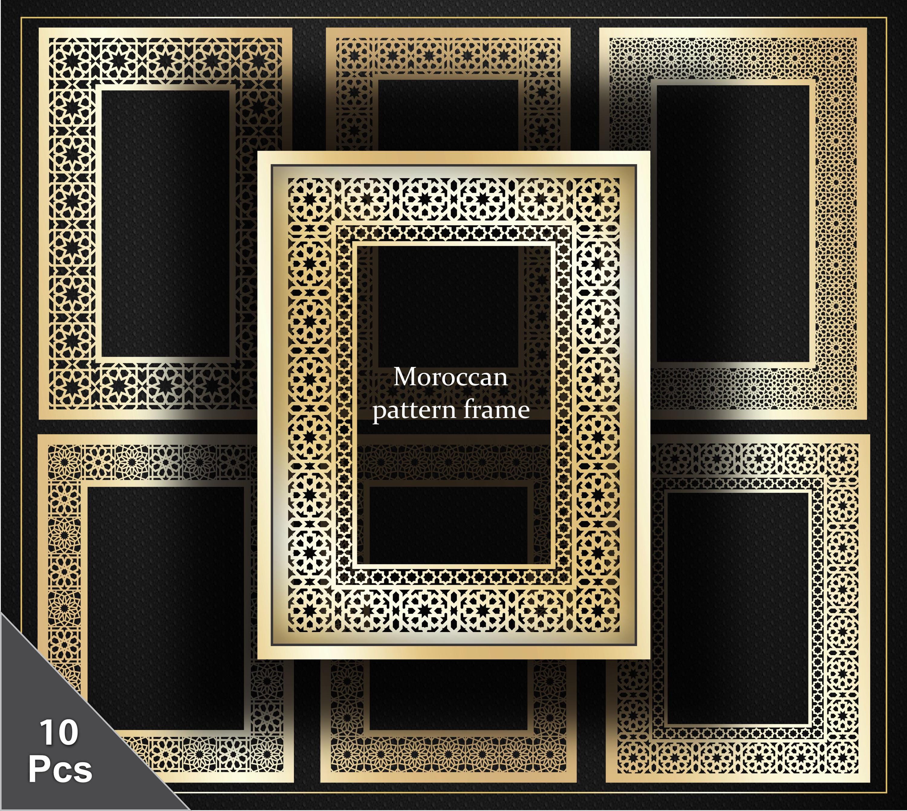 Moroccan Arabic Frame Panel Bundle – Laser & CNC Cut Files Dxf Svg Png ...