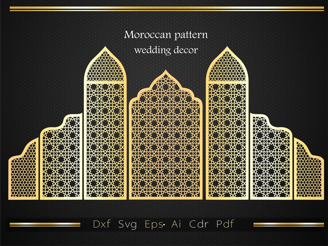 Arabic Moroccan Wedding Arch Panel | Laser & CNC Cut Files | SVG DXF ...