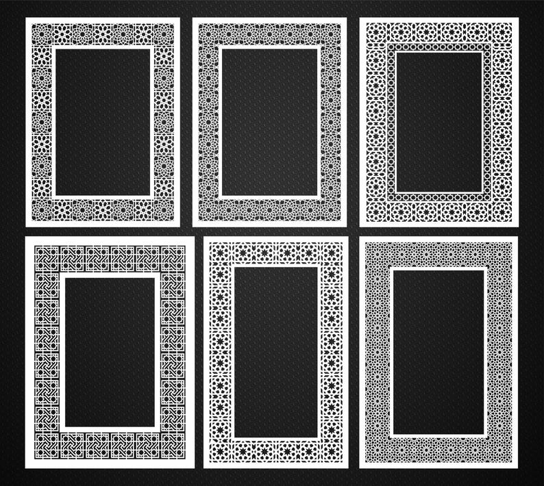 Moroccan Arabic Frame Panel Bundle – Laser & CNC Cut Files Dxf Svg Png ...