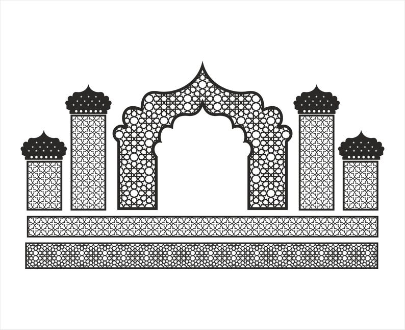 Arabesque Wedding Arch SVG | Moroccan CNC Laser Cut File | Islamic Arch ...