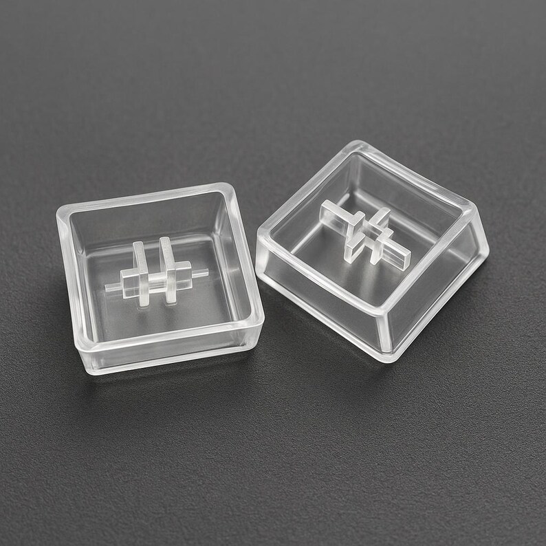 Set of 3 Blank Low Profile Keycaps – Black, Gray White & Transparent ...
