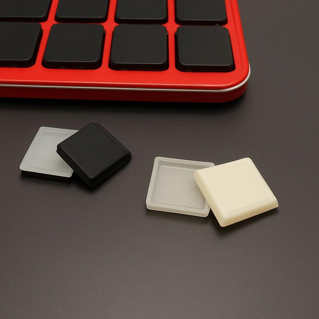 Set of 3 Blank Low Profile Keycaps – Black, Gray White & Transparent ...