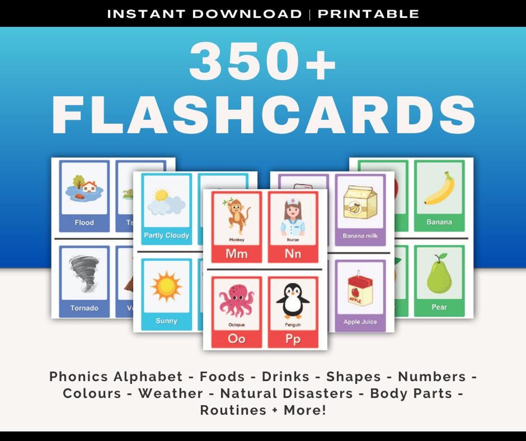 Toddler Flashcards Mega Bundle | 350+ Printable Preschool Learning ...