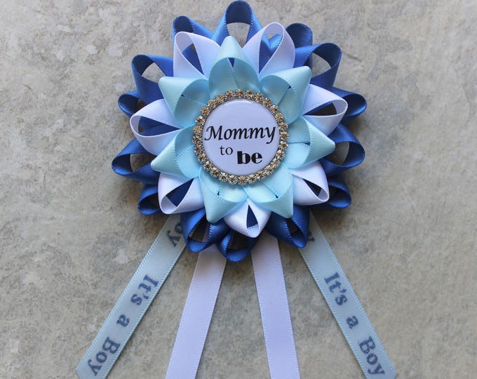 Boy Baby Shower Pin Baby Boy Shower Corsage Mommy to Be - Etsy