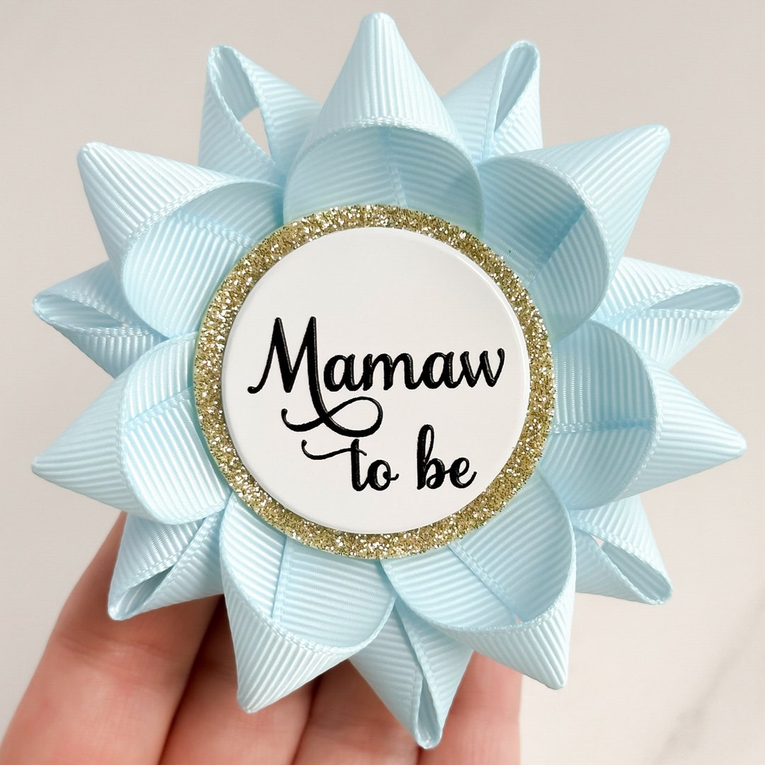 Light Blue Baby Shower Decorations, Boy Baby Shower Pins, Mamaw to Be ...