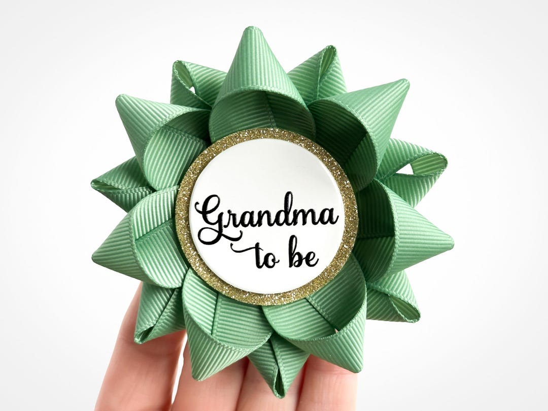 Grandma Pin, Sage Green Baby Shower Decorations, Sage and Gold Baby ...