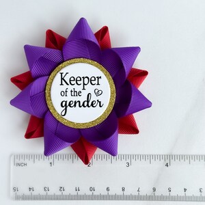 Keeper of the Gender Pin, Red and Purple Gender Reveal Party ...