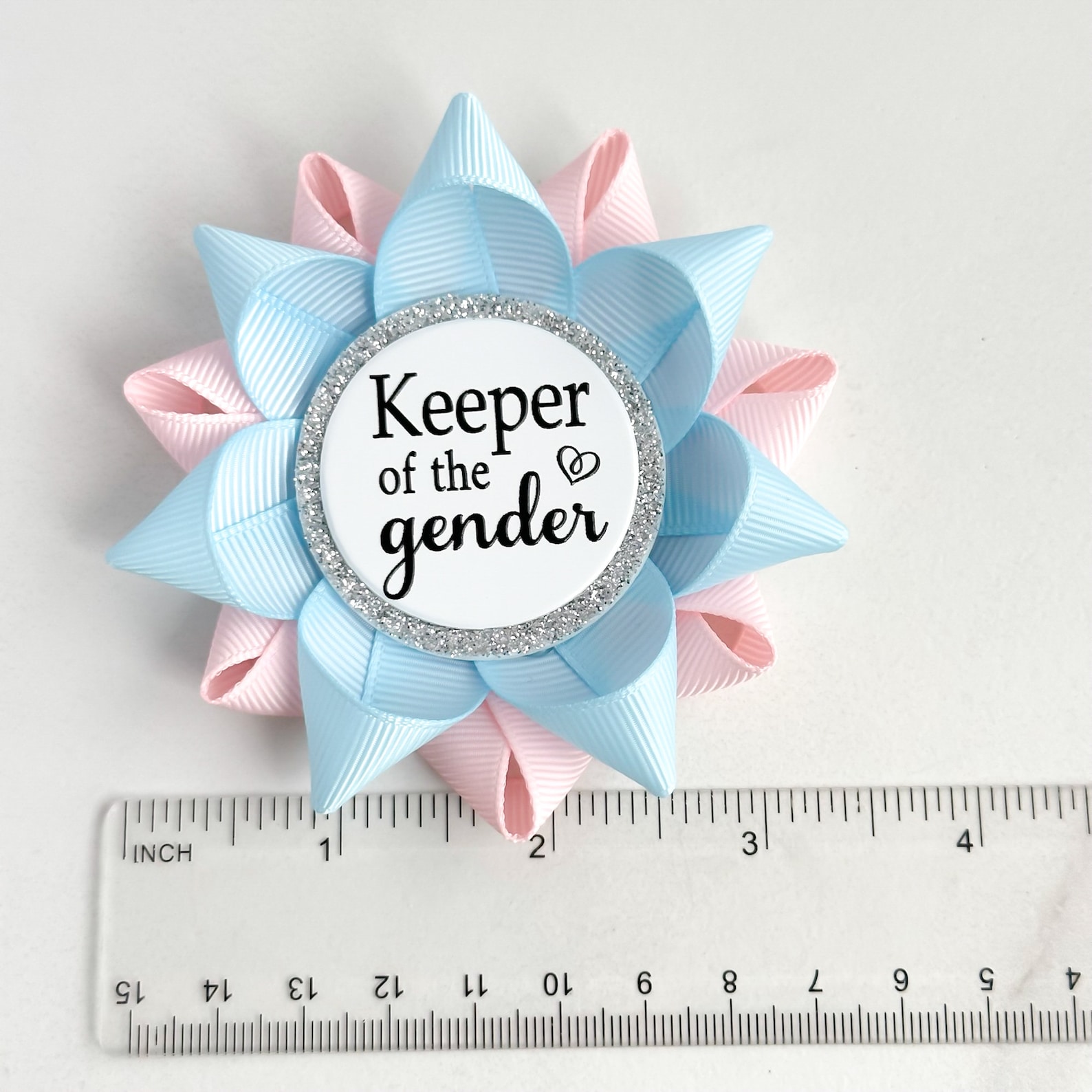 Gender Keeper Pin, Keeper of the Gender Pin, Pink and Blue Gender ...