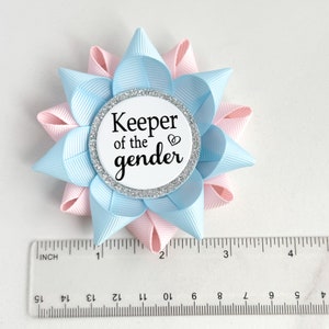 Keeper of the Gender Pin | Reveal Party Decorations in Custom Colors - Etsy