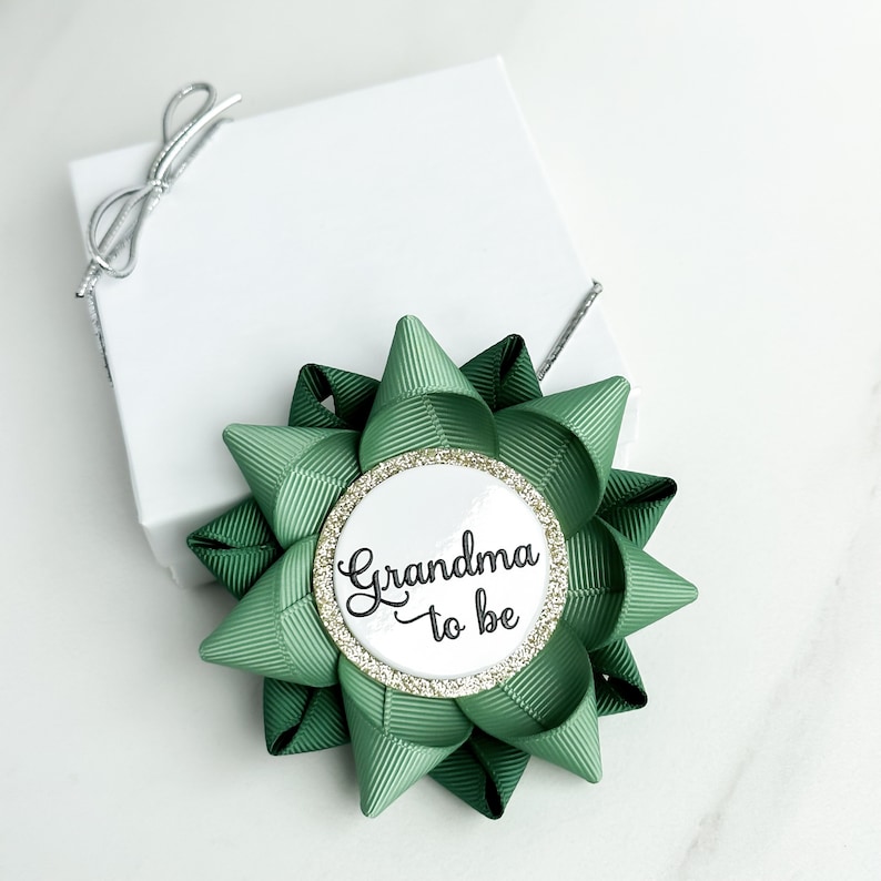 Evergreen Baby Shower Decorations Grandma to Be Pin, Greenery Baby ...