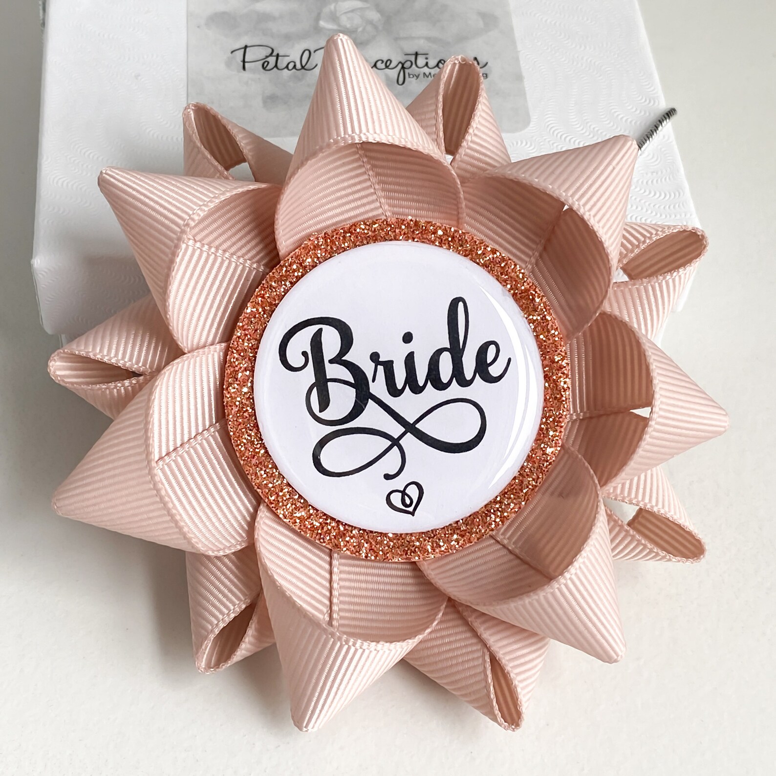 Pale Blush Bridal Shower Pin for Bride Blush and Rose Gold - Etsy
