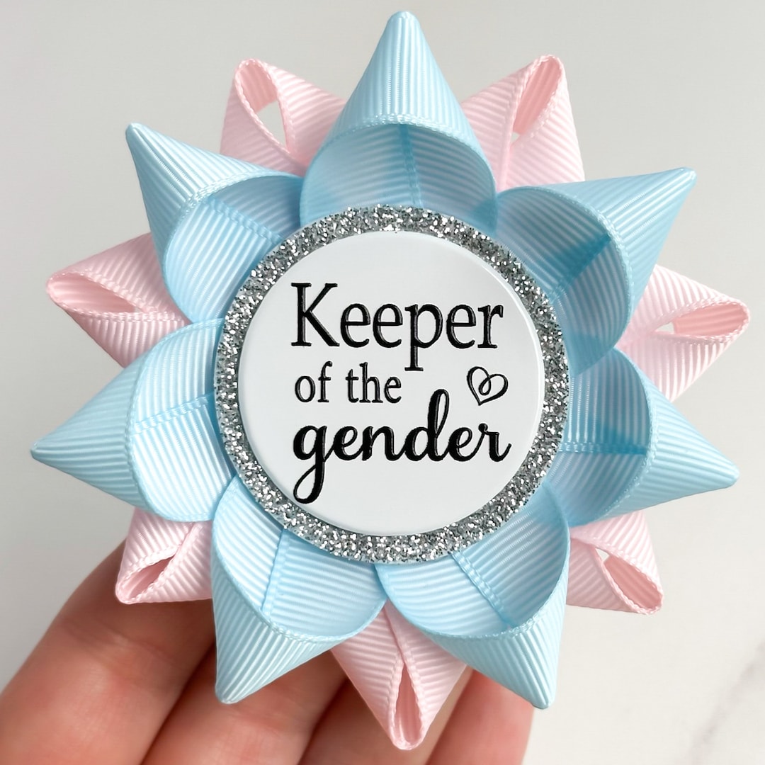 Gender Keeper Pin, Keeper of the Gender Pin, Pink and Blue Gender ...