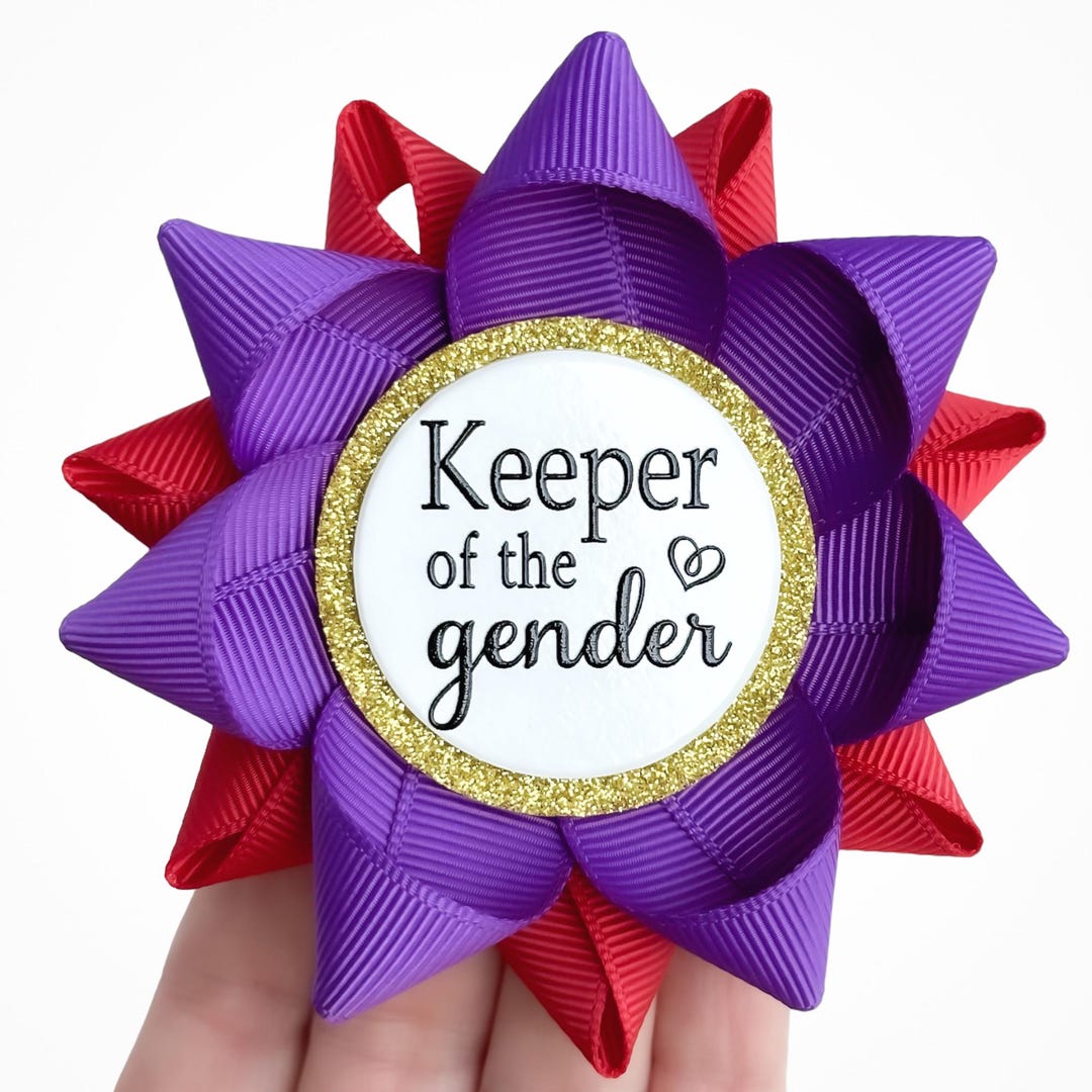 Keeper of the Gender Pin, Red and Purple Gender Reveal Party ...