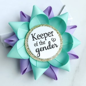 Lavender and Aqua Gender Reveal Party Keeper of the Gender Pin, Gender ...