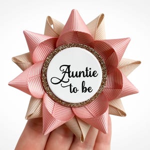 Auntie to Be Pin, Personalized Baby Shower Decorations, Dusty Rose and ...