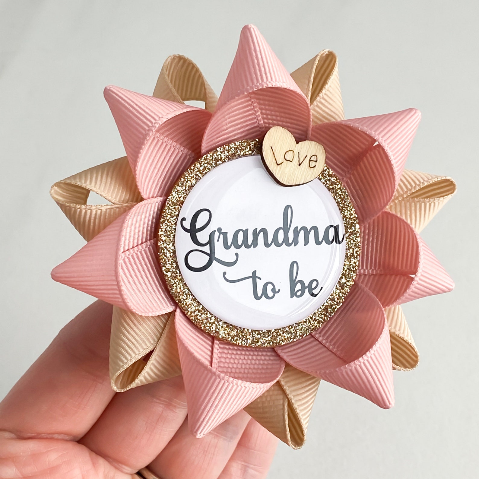 Rustic Pink Baby Shower Decorations Grandma to Be Pin New - Etsy