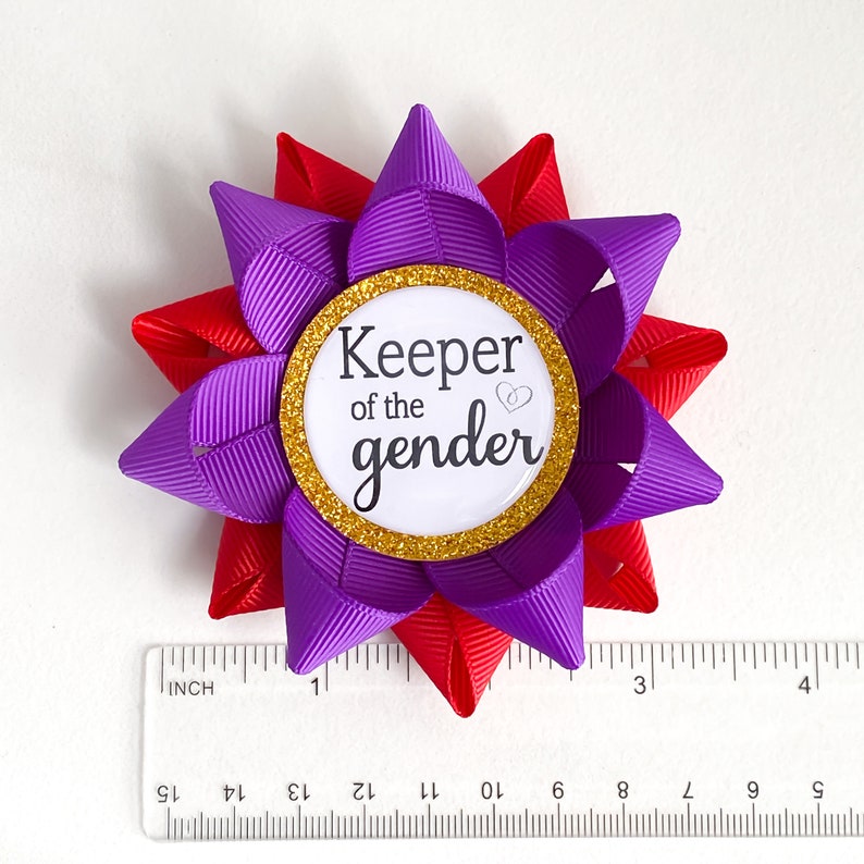 Keeper of the Gender Pin Red and Purple Gender Reveal Party | Etsy