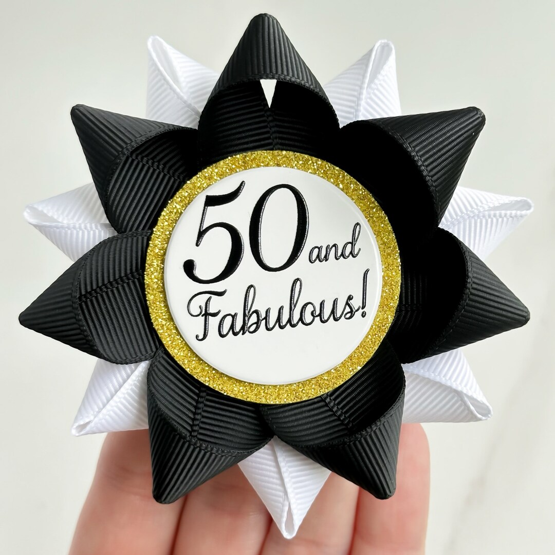 50th Birthday Pin, 50th Pin, 50 and Fabulous Pin, 50th Birthday Party ...