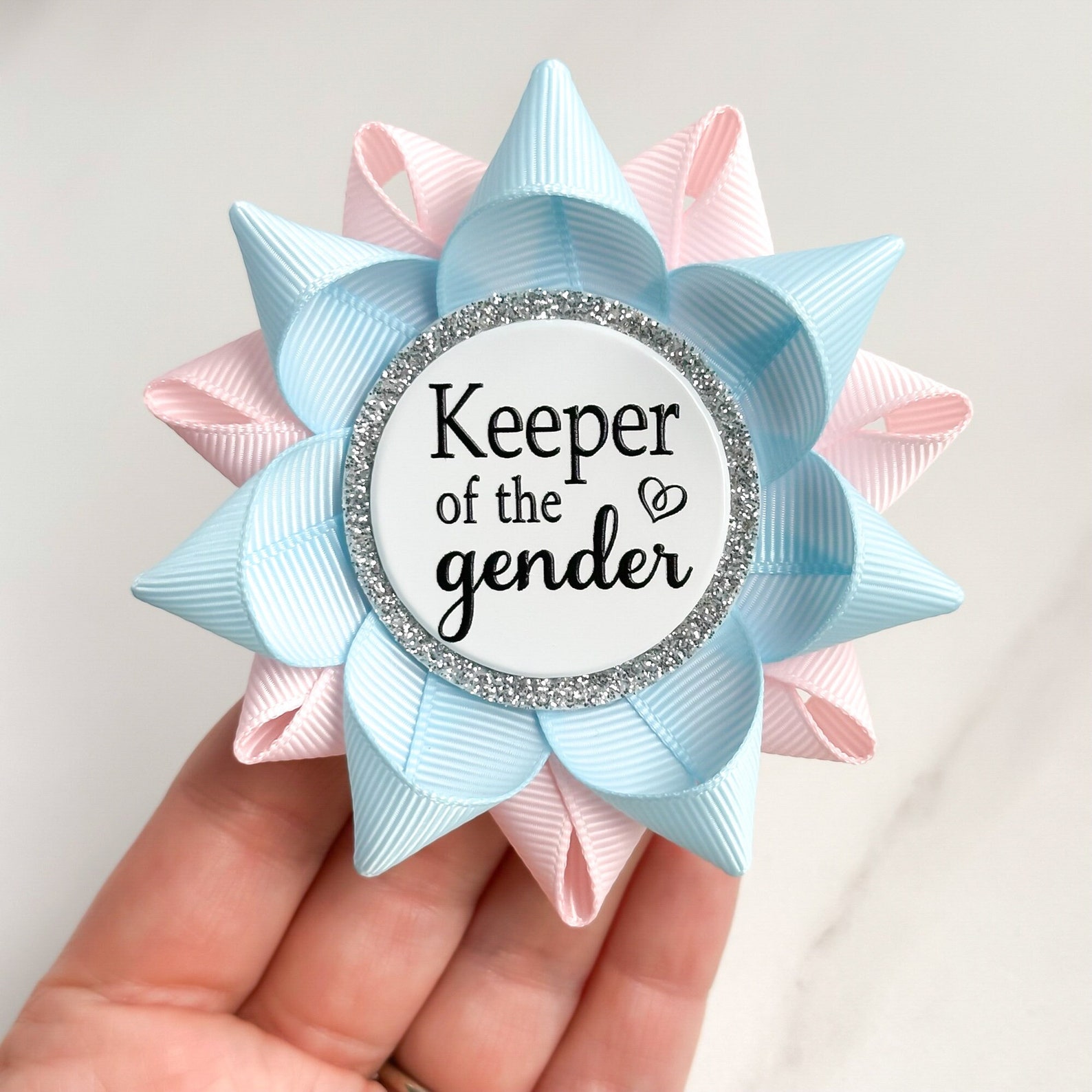 Gender Keeper Pin, Keeper of the Gender Pin, Pink and Blue Gender ...