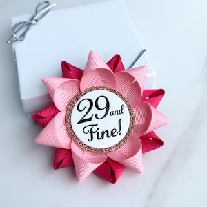 29 and Fine Pin, 29th Birthday Gift for Her, Pink Party Decorations ...