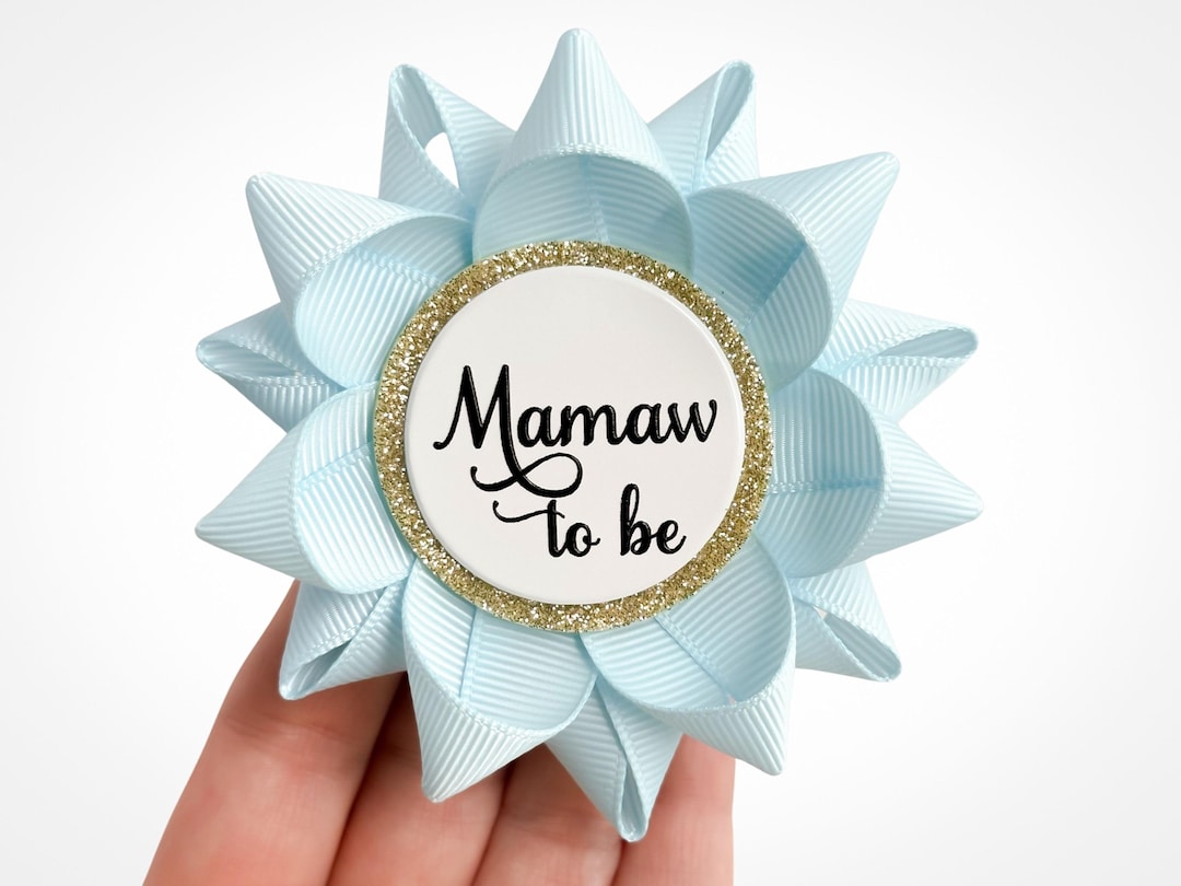 Light Blue Baby Shower Decorations, Boy Baby Shower Pins, Mamaw to Be ...