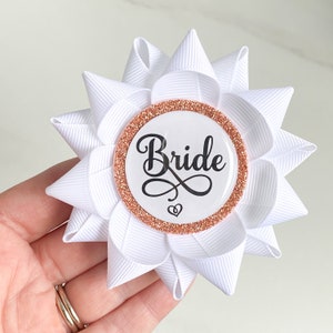 White Bride Pin White Bridal Shower Decorations White Pin - Etsy