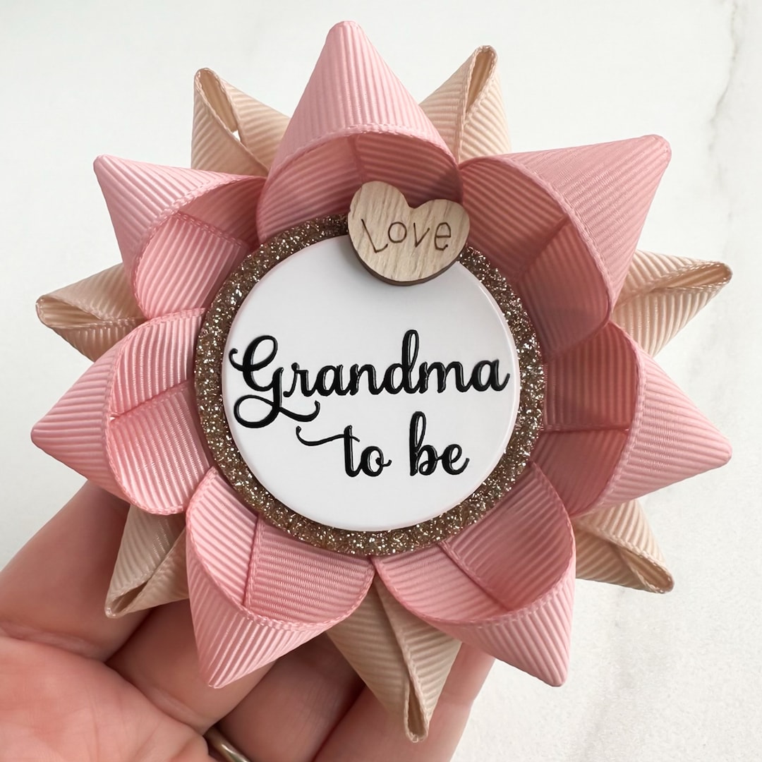 Rustic Pink Baby Shower Decorations, Grandma to Be Pin, New Grandma ...