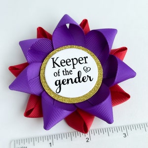 Keeper of the Gender Pin, Red and Purple Gender Reveal Party ...
