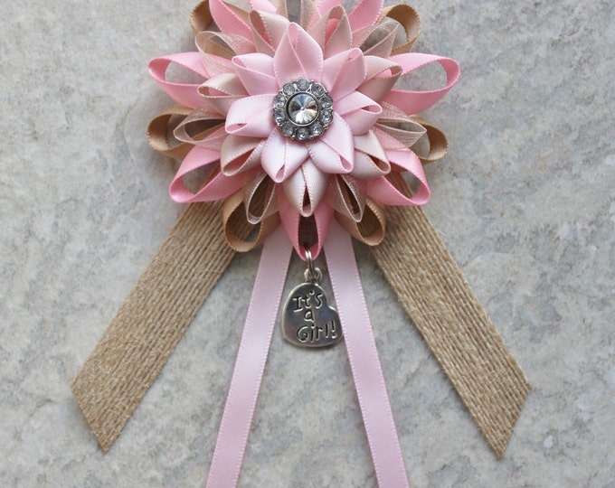 Rustic Baby Shower Decorations Pink Baby Shower Corsage - Etsy