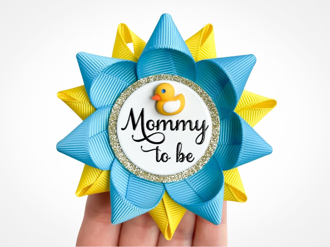 Duck Baby Shower Decorations Custom Name Pins, Turquoise and Yellow ...
