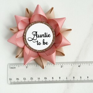 Auntie to Be Pin, Personalized Baby Shower Decorations, Dusty Rose and ...