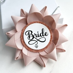 Pale Blush Bridal Shower Pin for Bride, Blush and Rose Gold Bridal ...