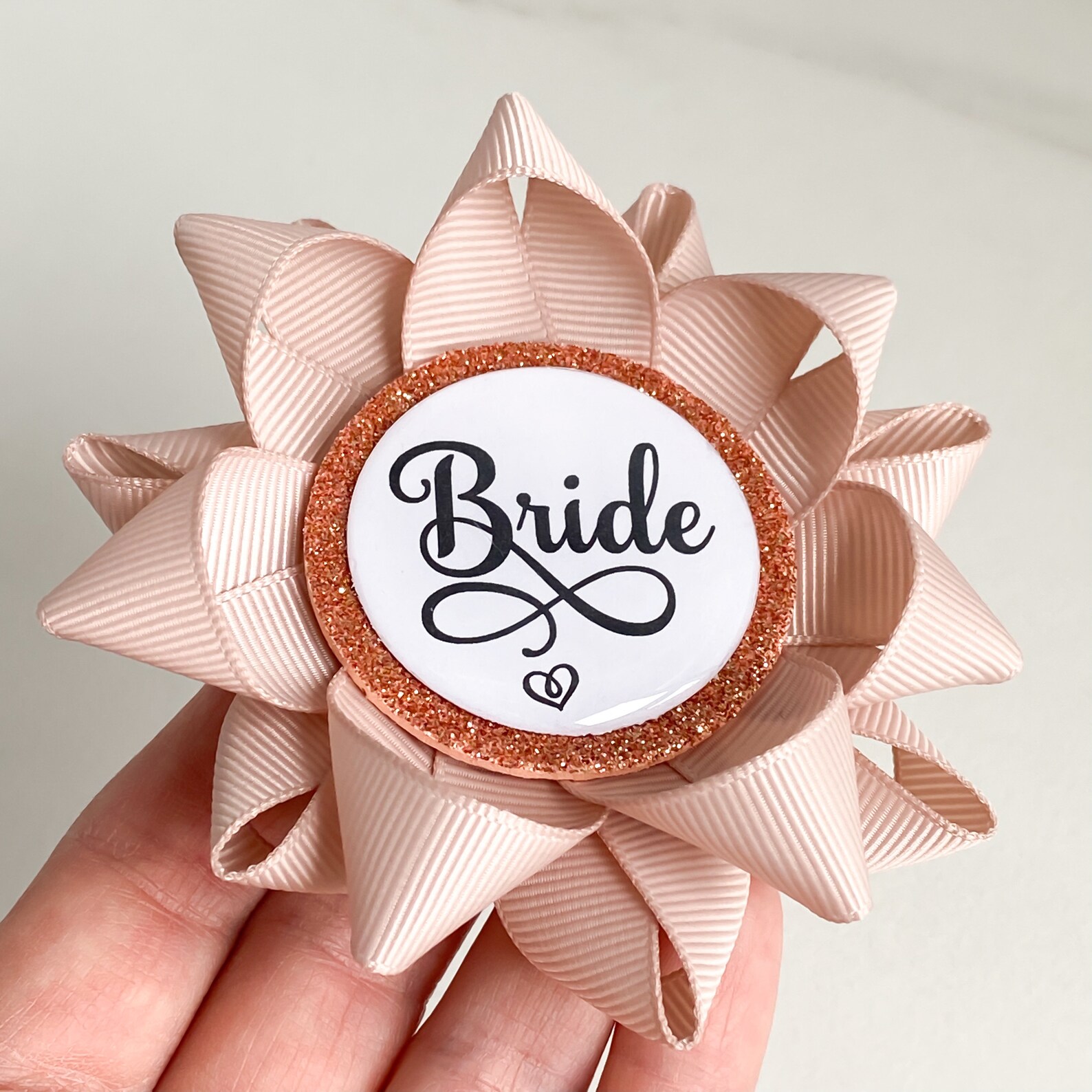 Pale Blush Bridal Shower Pin for Bride Blush and Rose Gold - Etsy