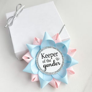 Gender Keeper Pin, Keeper of the Gender Pin, Pink and Blue Gender ...