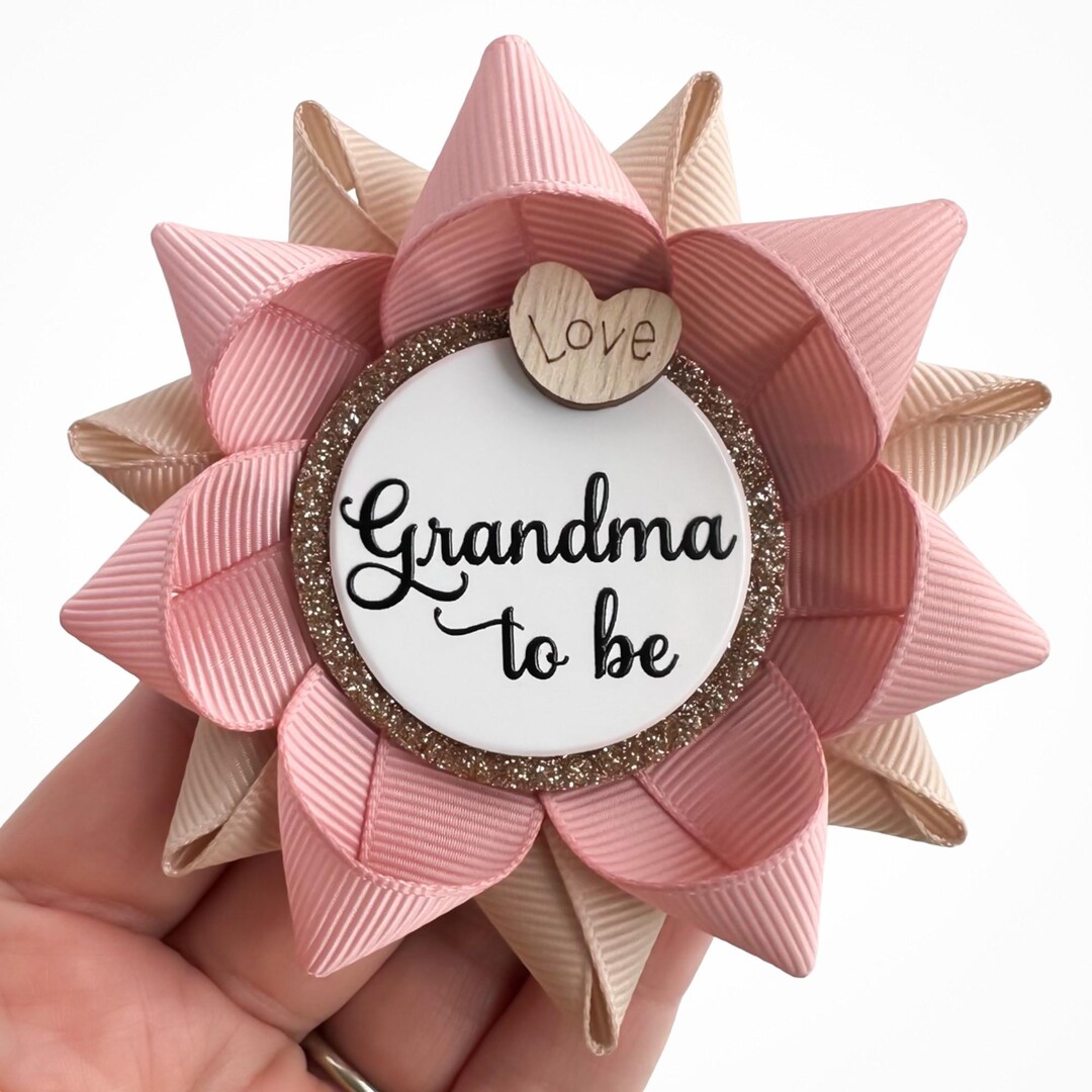 Rustic Pink Baby Shower Decorations, Grandma to Be Pin, New Grandma ...