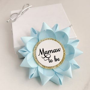Light Blue Baby Shower Decorations, Boy Baby Shower Pins, Mamaw to Be ...