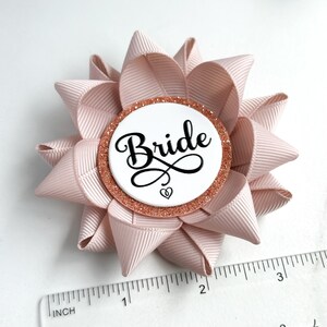Pale Blush Bridal Shower Pin for Bride, Blush and Rose Gold Bridal ...