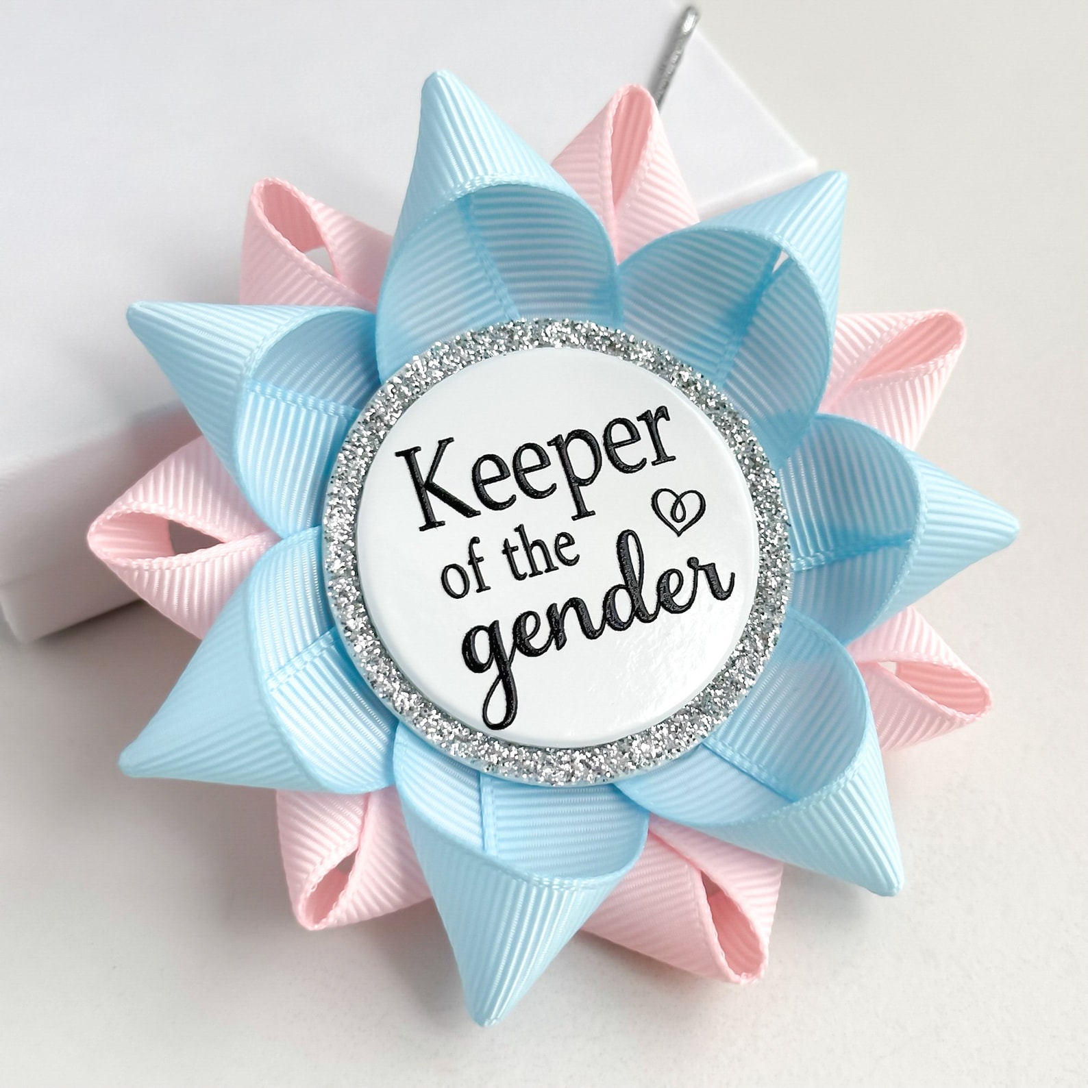 Gender Keeper Pin, Keeper of the Gender Pin, Pink and Blue Gender ...