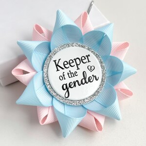 Keeper of the Gender Pin | Reveal Party Decorations in Custom Colors - Etsy