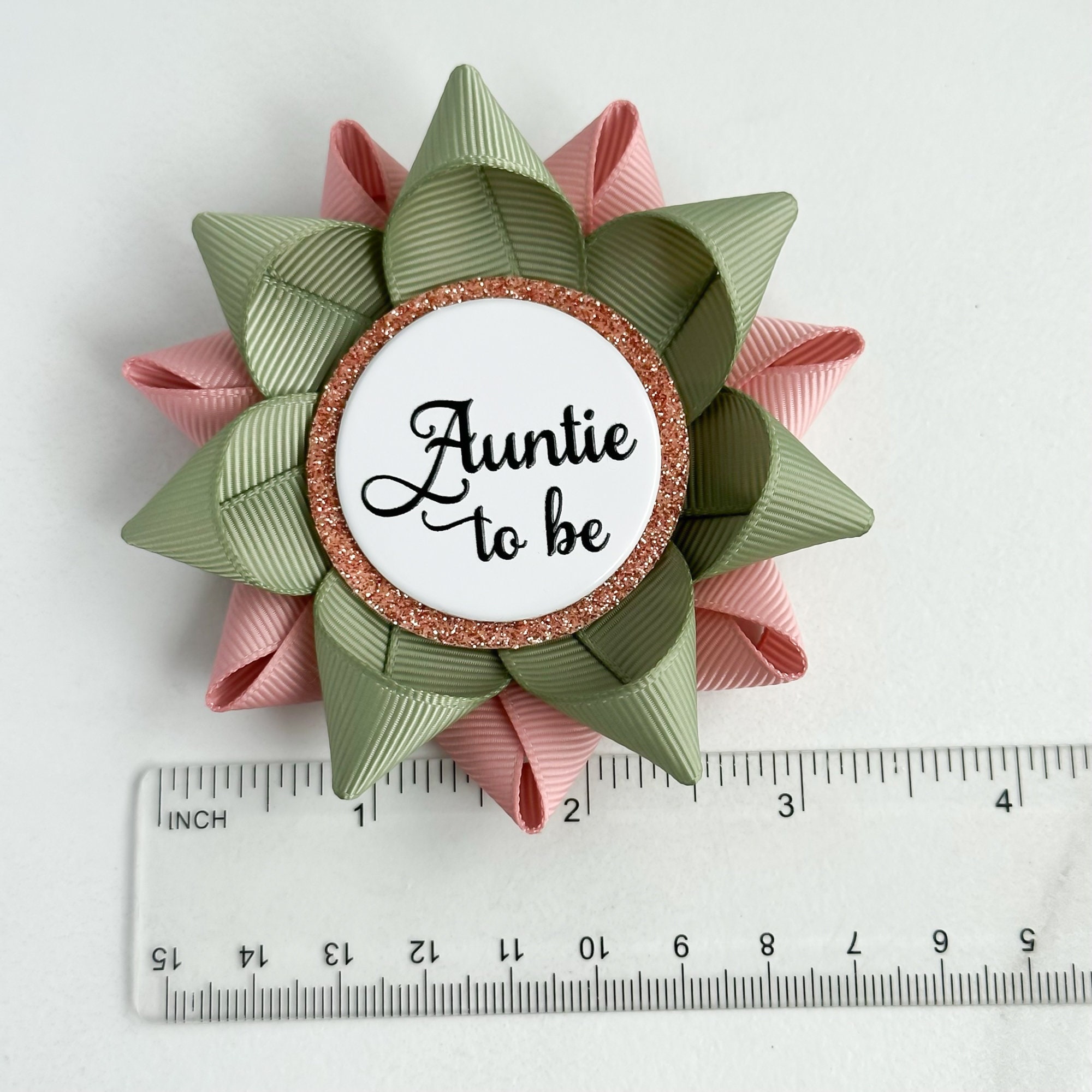 Auntie to Be Pin, Gift for New Auntie, Baby Shower Pins, Olive and Pink ...