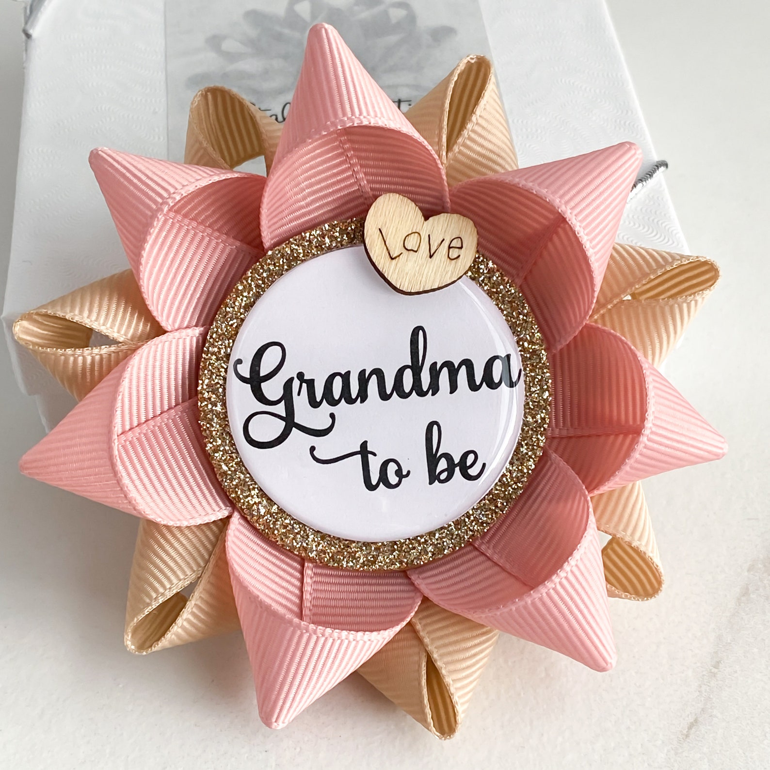 Rustic Pink Baby Shower Decorations Grandma to Be Pin New - Etsy